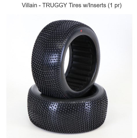 Raw Speed RC Villain 1/8 Off-Road Truggy Tires (2) (MRG - Premounted ...